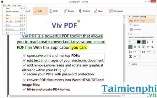 Download VivPDF 1.0 - Chỉnh sửa, đọc file PDF -taimienphi.vn