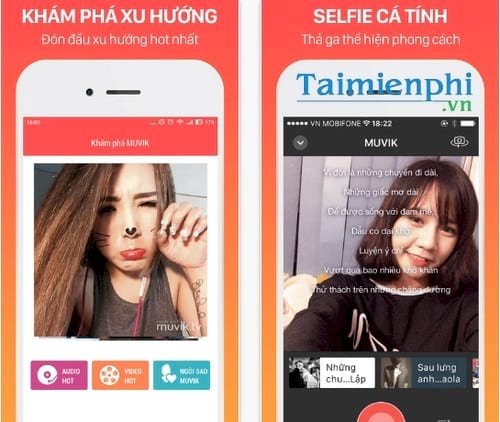 Muvik cho Android, iPhone, Windows Phone - Quay video hát nhép, lồng t