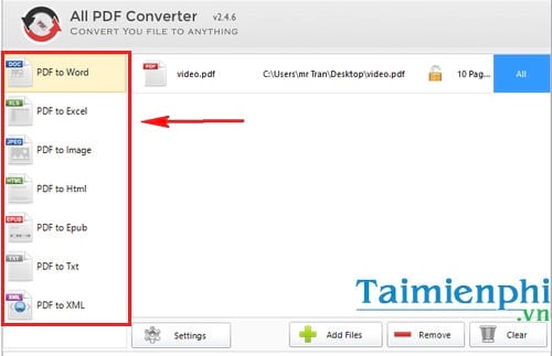 Download All PDF Converter 4.2.2.1 - Chuyển đổi PDF sang Doc, XlSX -ta