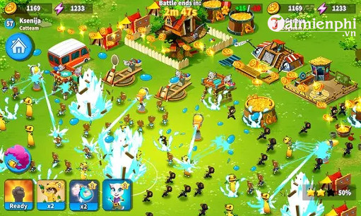 Tải Talking Tom Camp, Game thủ thành súng nước thú vị cho di động -tai