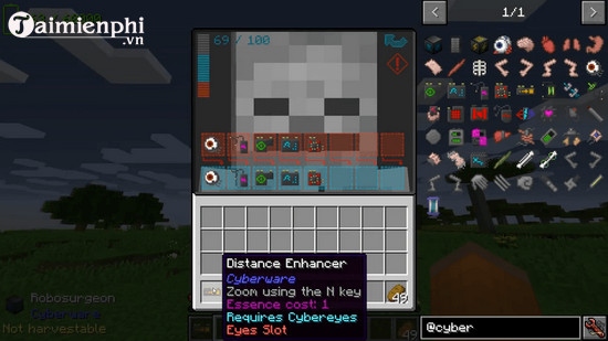 Tải Cyberware Mod, mod nâng cấp nhân vật cho Minecraft -taimienphi.vn