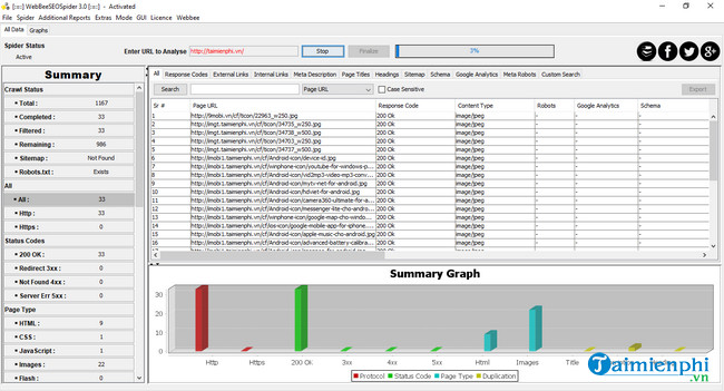 Download Webbee SEO Spider, phần mềm SEO website -taimienphi.vn