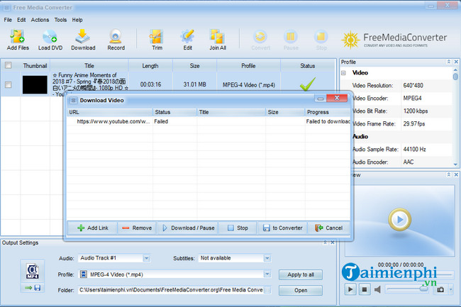 Download Free Media Converter 2.9 - Giải pháp chuyển đổi video và audi