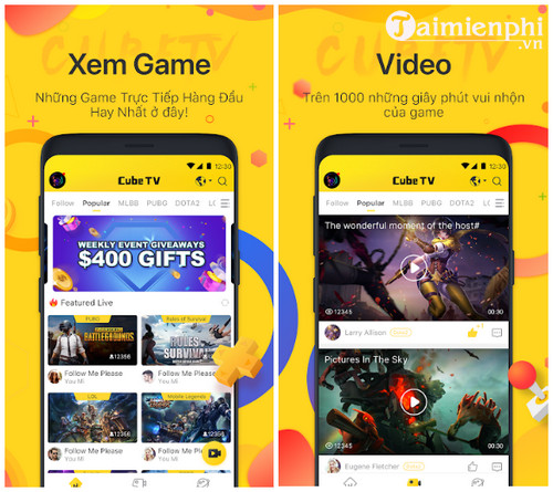 CubeTV - Xem video game, giao lưu kết bạn cộng đồng game thủ -taimienp