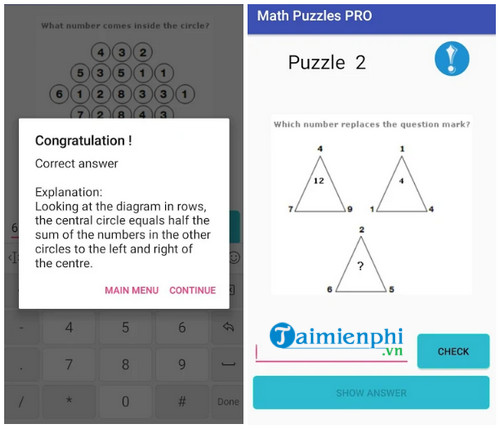 Math Puzzles PRO Game giải đố, tư duy logic và kỹ năng tính toán -taim