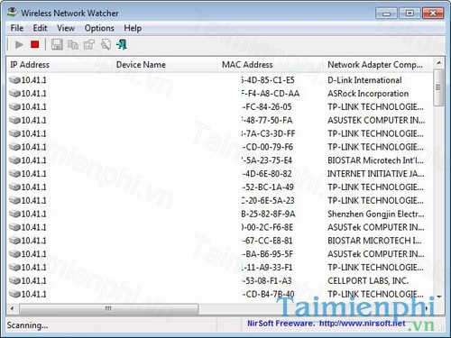 Download Wireless Network Watcher Portable 1.90 - Kiểm tra kết nối wif