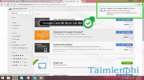Download Google Cast (cho Chrome) - Truyền hình ảnh, âm thanh từ máy t