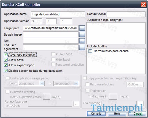 DoneEx XCell Compiler - Biên dịch bảng tính excel -taimienphi.vn