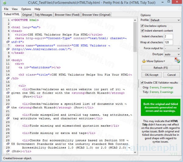 CSE HTML Validator Pro – Kiểm tra, phát hiện các lỗi HTML trên trang w