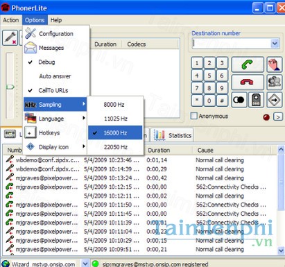 Download PhonerLite 3.10 beta - Chat, nhắn tin, gọi điện qua máy tính