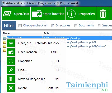 Download Advanced Recent Access 13.0 build 036 - Quản lý file đang mở