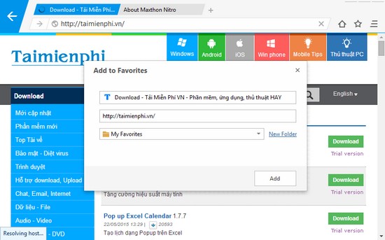 Download Maxthon Nitro 1.0.1.3000 - Trình duyệt web mới độc đáo, ấn tư