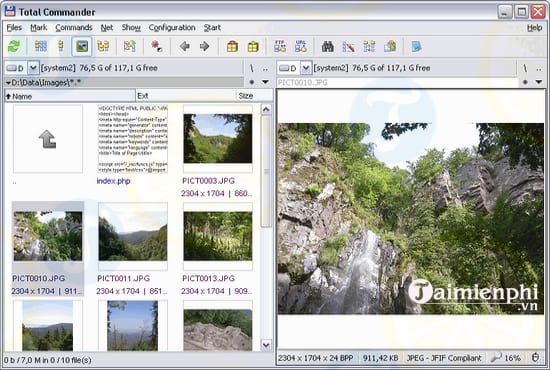 Total Commander 9.22a - Phần mềm quản lý file, thay đổi dữ liệu, tập t